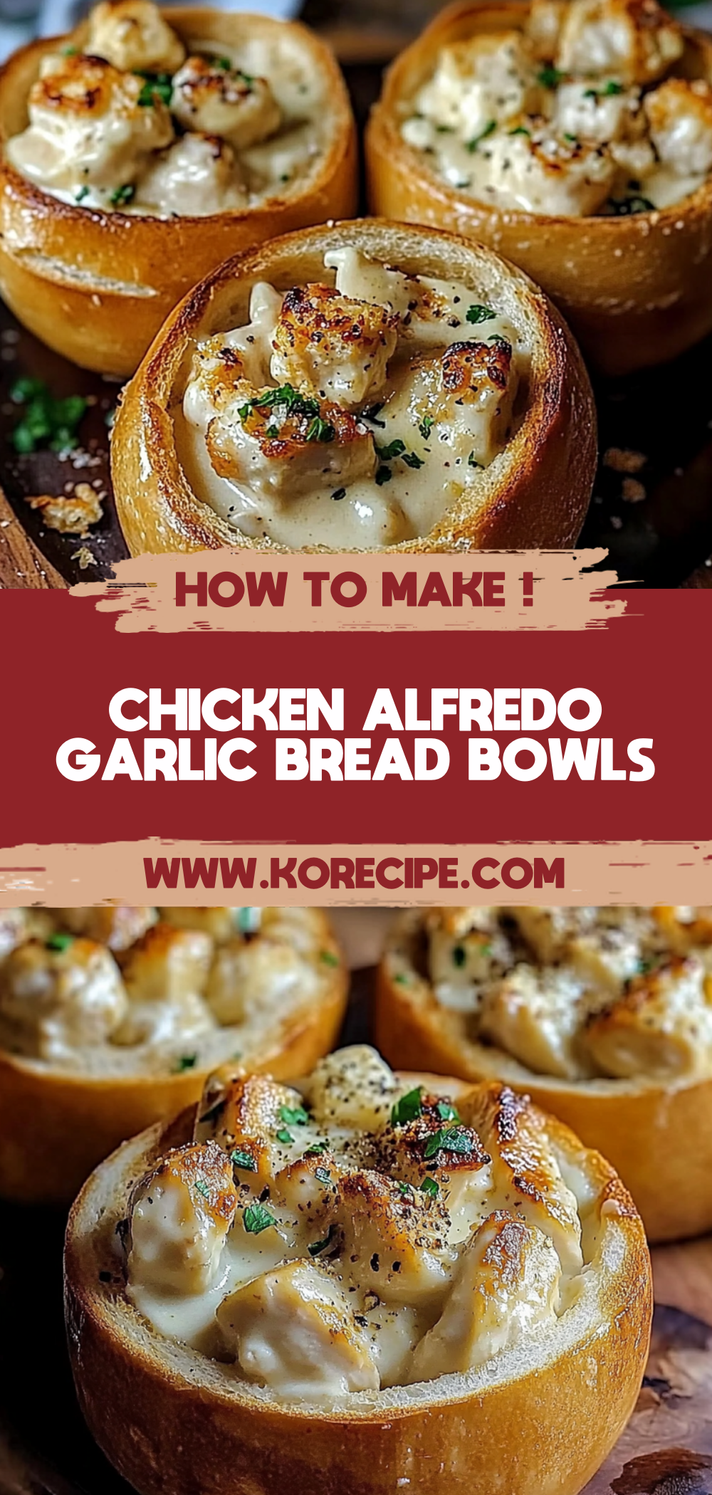 Irresistible Chicken Alfredo Garlic Bread Bowls Recipe